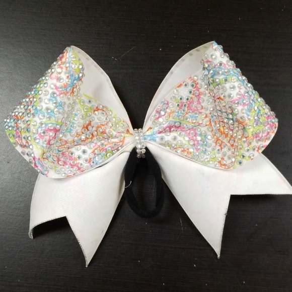 build a bowtique | Accessories | All Star Cheer Bow White Iridescent ...